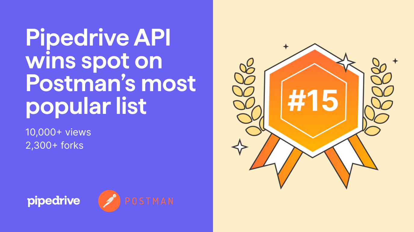 Pipedrive API included in the list of most popular APIs this year by Postman | Pipedrive