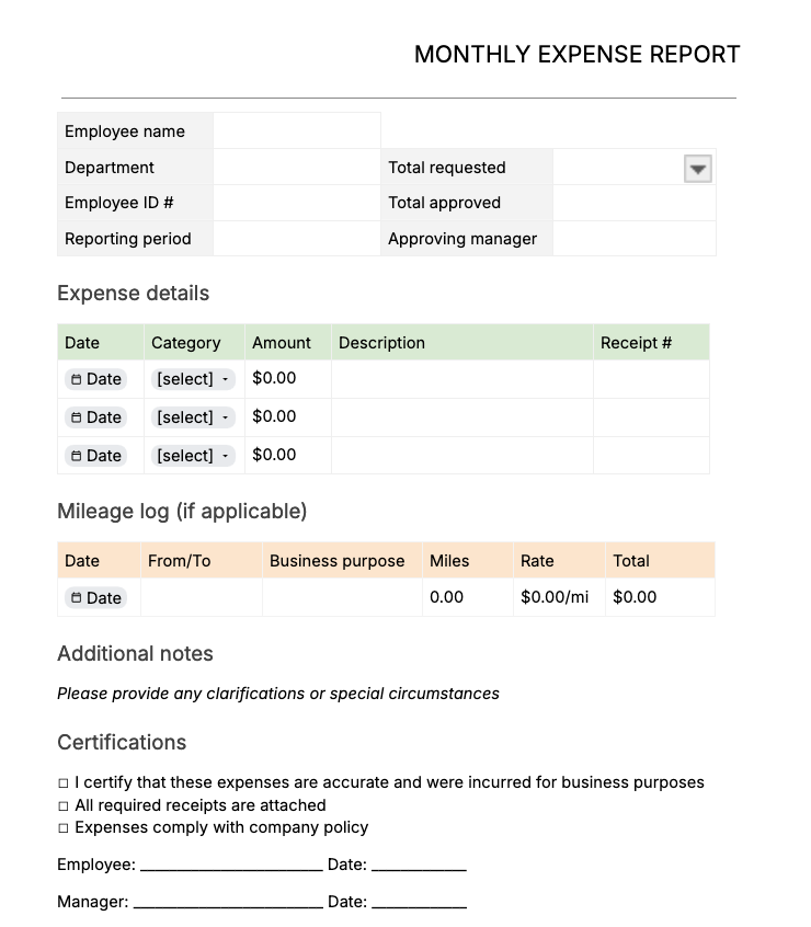 Expense Form Templates 31+ Printable Sheet Templates | Free & Premium