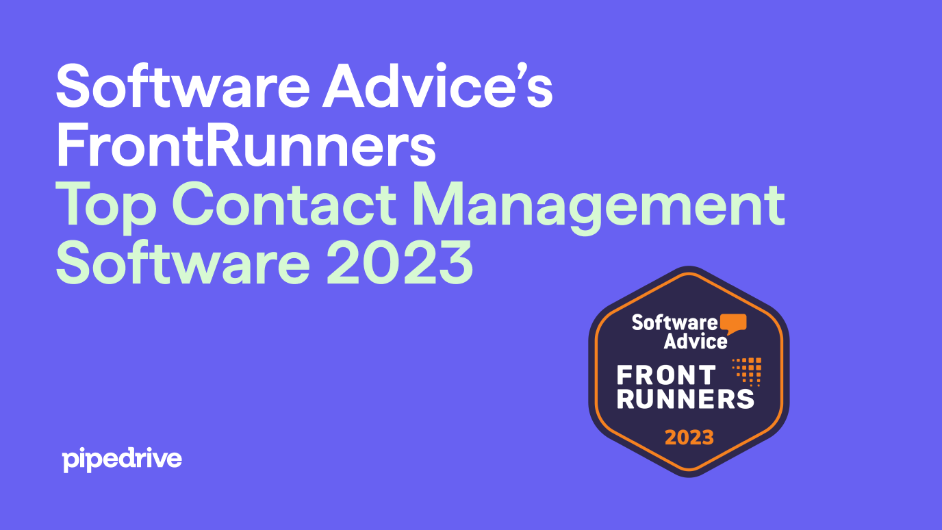 Pipedrive featured as a top-rated product in Software Advice’s FrontRunner Report for Contact ...