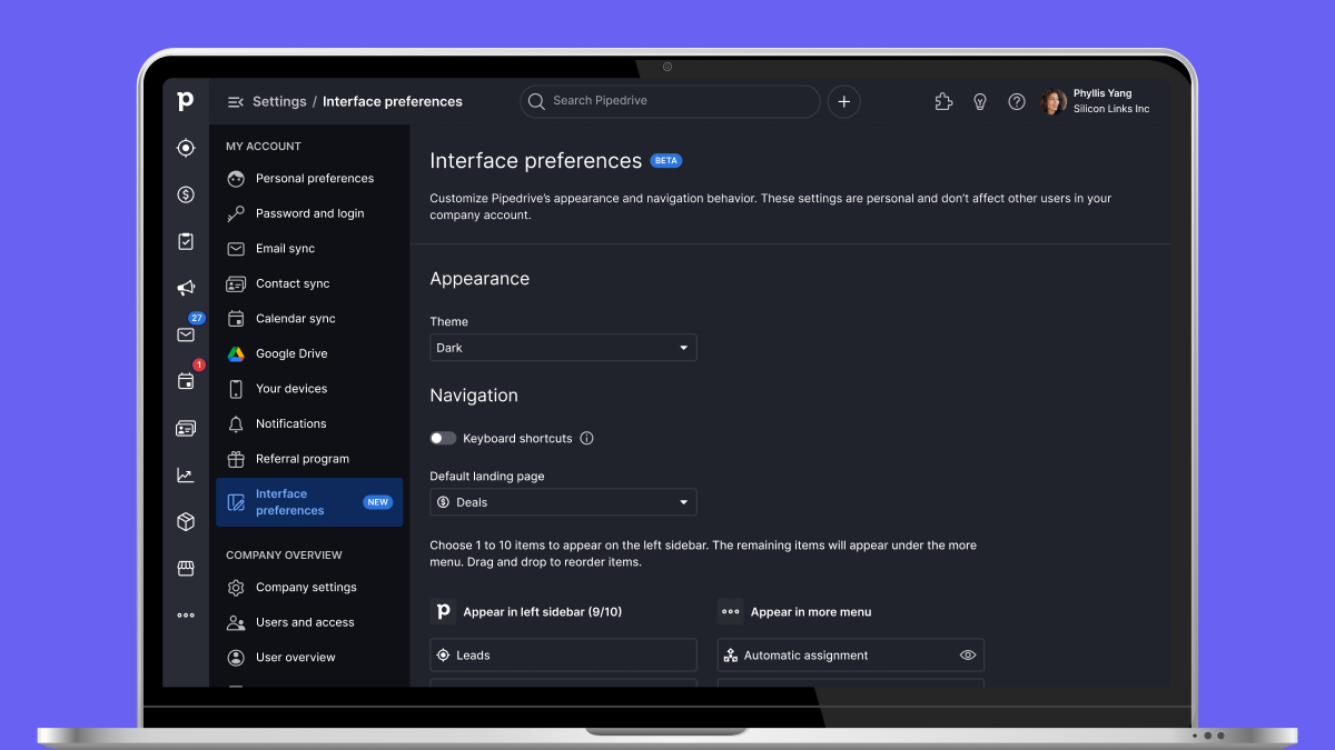 CRM Dark Mode: Benefits of a Dark Theme | Pipedrive
